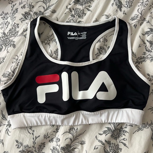 Fila | Other | Fila Xlarge Blue White W Fila Logo Sports Bra | Poshmark